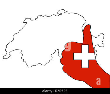 Switzerland hand signal Stock Photo - Alamy
