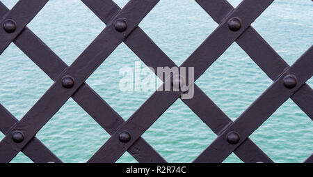 Riveted iron lattice work on the Sydney Harbour Bridge NSW Australia ...