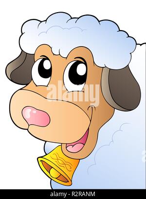 A cartoon illustration of a lamb looking scared Stock Vector Art ...