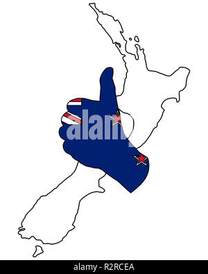 New Zealand hand signal Stock Photo - Alamy