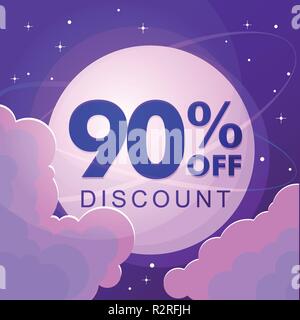 Black Friday vector 90% off social ad promotional poster template Stock ...