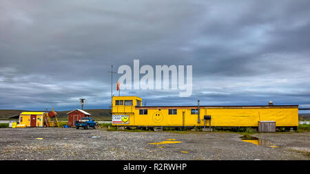 A view of the Happy Valley Camp on Dalton Highway in Alaska, USA. It ...