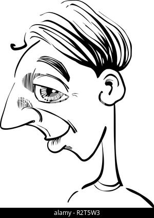 Photo cartoon comics sketch picture of happy smiling little kid child ...