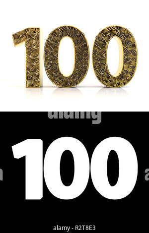 3d number 100 gold Stock Photo: 95600341 - Alamy