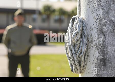 U.S. Marine, 2nd Lt Benjamin Kulp, executive officer of CLC-23, salutes ...