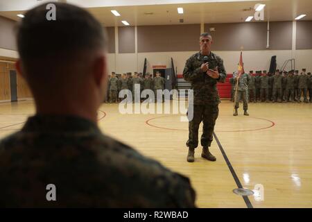 U.S. Marine Corps Capt. Cory Moyer, platoon commander with the Maritime ...