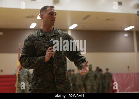 U.S. Marine Corps Capt. Cory Moyer, platoon commander with the Maritime ...