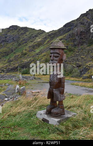 Norwegen, Leknes, Ballstad, Lofoten, Statue, Skulptur, Blick, Nordland ...