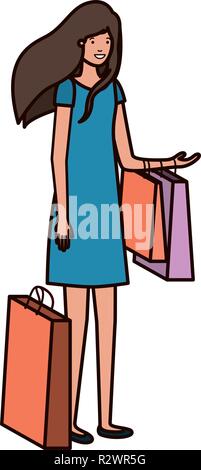 avatar person with shopping bags Stock Vector Image & Art - Alamy