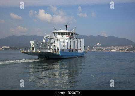 Ferry to Miyajima Island near Hiroshima offloading passengers at ...