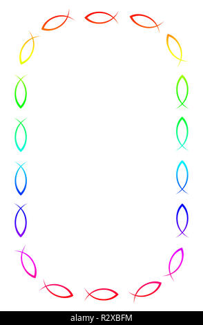 colorful ichthys frame Stock Photo - Alamy