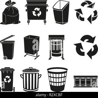 waste types icon set, Recyclable, Hazardous, Biodegradable and General ...