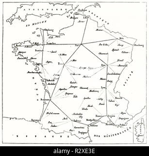France Map, Map of France, France Plan, Old France Map, Retro France ...