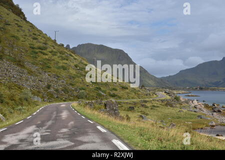 Norwegen, Leknes, Ballstad, Lofoten, Nordland, Küste, Fjord, Flut, Ebbe ...