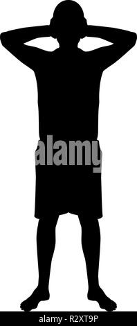 Man covering his ears silhouette front view Closing concept ignore icon ...