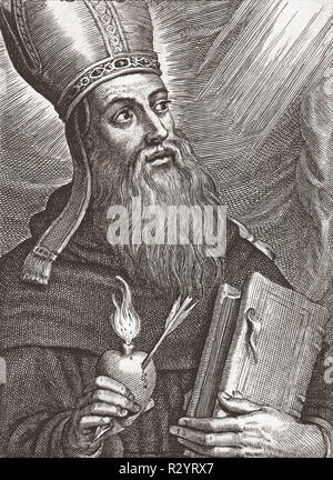 Portrait of St Augustine (354–430), bishop of Hippo. unknown, painter ...