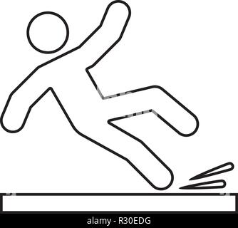 Falling man icon black color vector I flat style simple imagein circle ...