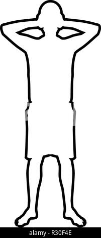 Depressed fear icon outline vector. Panic attack. Mental stress color ...