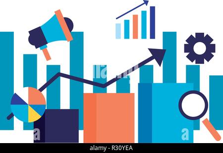 statistics chart speaker search engine optimization vector illustration ...