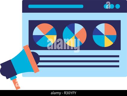 report chart megaphone search engine optimization vector illustration ...