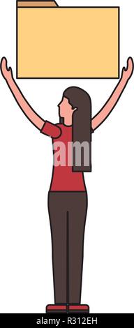 business woman holding stack of folders concept businesswoman portrait ...