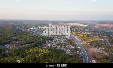 Suburb road aerial Stock Photo - Alamy