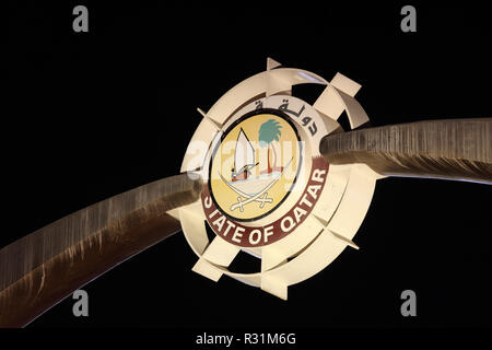 State of Qatar emblem Stock Photo - Alamy