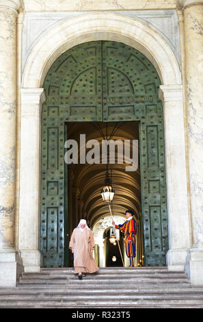 The Pontifical Swiss Guard Vatican City - June 15, 2025: A soldier of ...