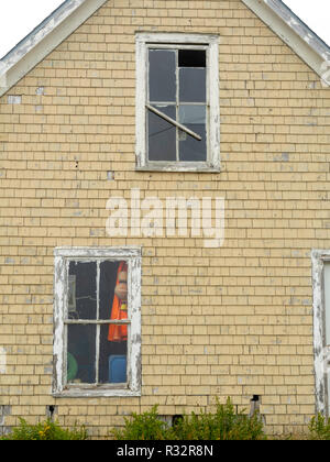 A fisherman's shack on an overcast day at Cape Forchu, Nova Scotia ...
