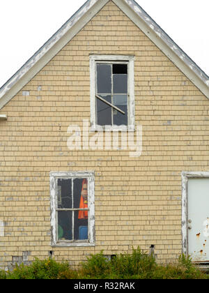 A fisherman's shack on an overcast day at Cape Forchu, Nova Scotia ...