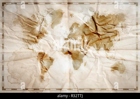 Crumpled White Paper Texture, Map Stock Photo - Alamy