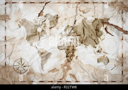 Crumpled White Paper Texture, Map Stock Photo - Alamy