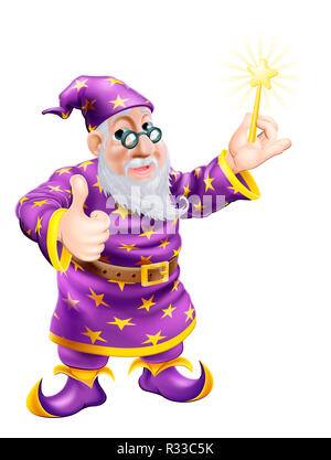 Wizard waving his magic wand Stock Photo - Alamy