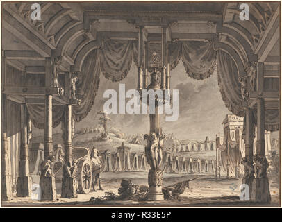 Drawing, Stage Design, Ancient Roman Tombs, early 19th century Stock ...
