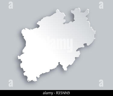 Modern Map - North Rhine-Westphalia map of Germany with counties and ...