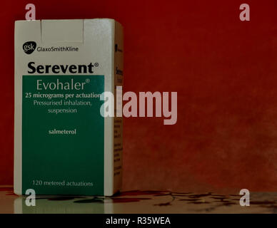 Serevent(r) inhaler box and evohaler containing salmeterol for asthma and copd relief. Long ...
