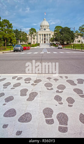 Alabama State House front exterior entrance, a government building, in ...
