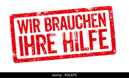 Red Stamp - We need your help Stock Photo - Alamy