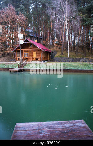 very beautiful holiday complex in a pine forest Stock Photo - Alamy