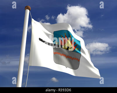 Omsk City Flag, Russia, Isolated On White Background Stock Photo - Alamy