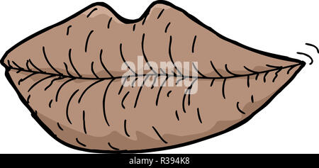 Illustration of Dry and Chapped Lips Stock Photo - Alamy
