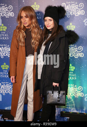 London, UK. Nicola Hughes and Lottie Moss at Hyde Park Winter ...