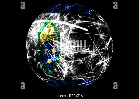 Colorado Springs, Colorado fireworks sparkling flag. New Year ...