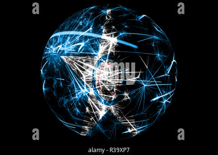 Abstract Texas sparkling flag. American Christmas ball holiday concept ...