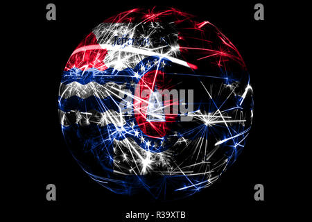 Abstract Missouri sparkling flag. American Christmas ball holiday ...