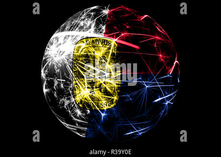 Abstract Tennessee sparkling flag. American Christmas ball holiday ...