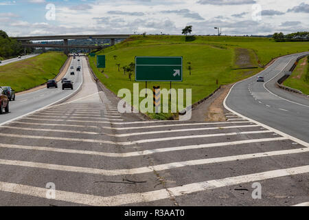 Choosing way. Landscape with different roads in mountains, collage ...