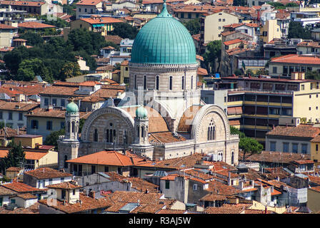 Florence. Jewish Synagogue, View from Michelangelo square, Tuscany ...