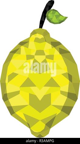 Vector polygonal illustration of a lemon. Fruit in low poly style Stock ...