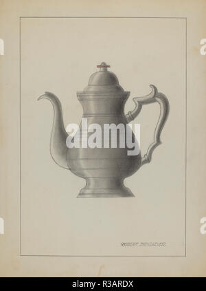 Robert Brigadier, Pewter Coffee Pot, 1935-1942, Pewter Coffee Pot; 1935 ...
